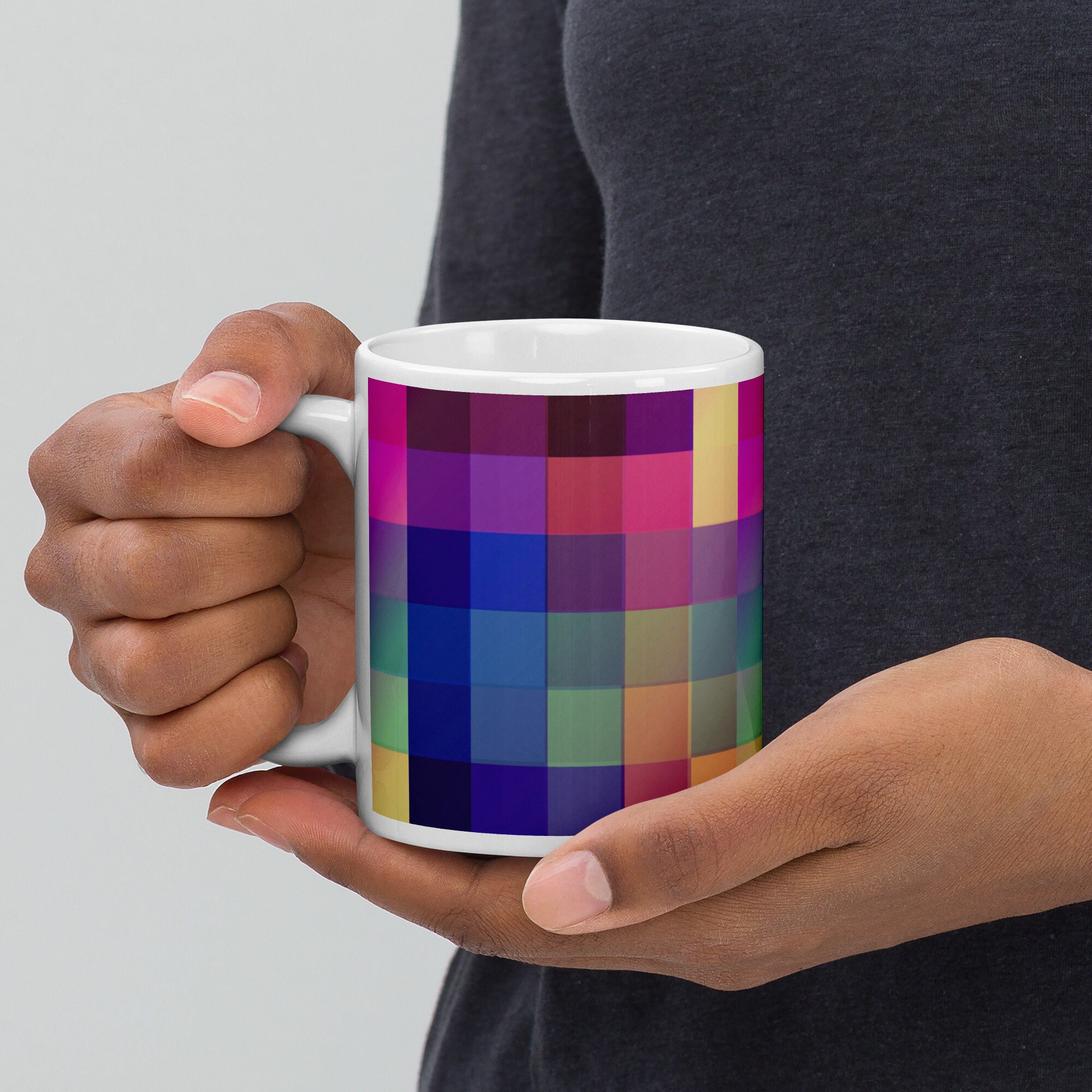 Pixel Mosaic Mug → Mood Ring (11 Oz) / Boho Coffee Mug / Custom Design ...