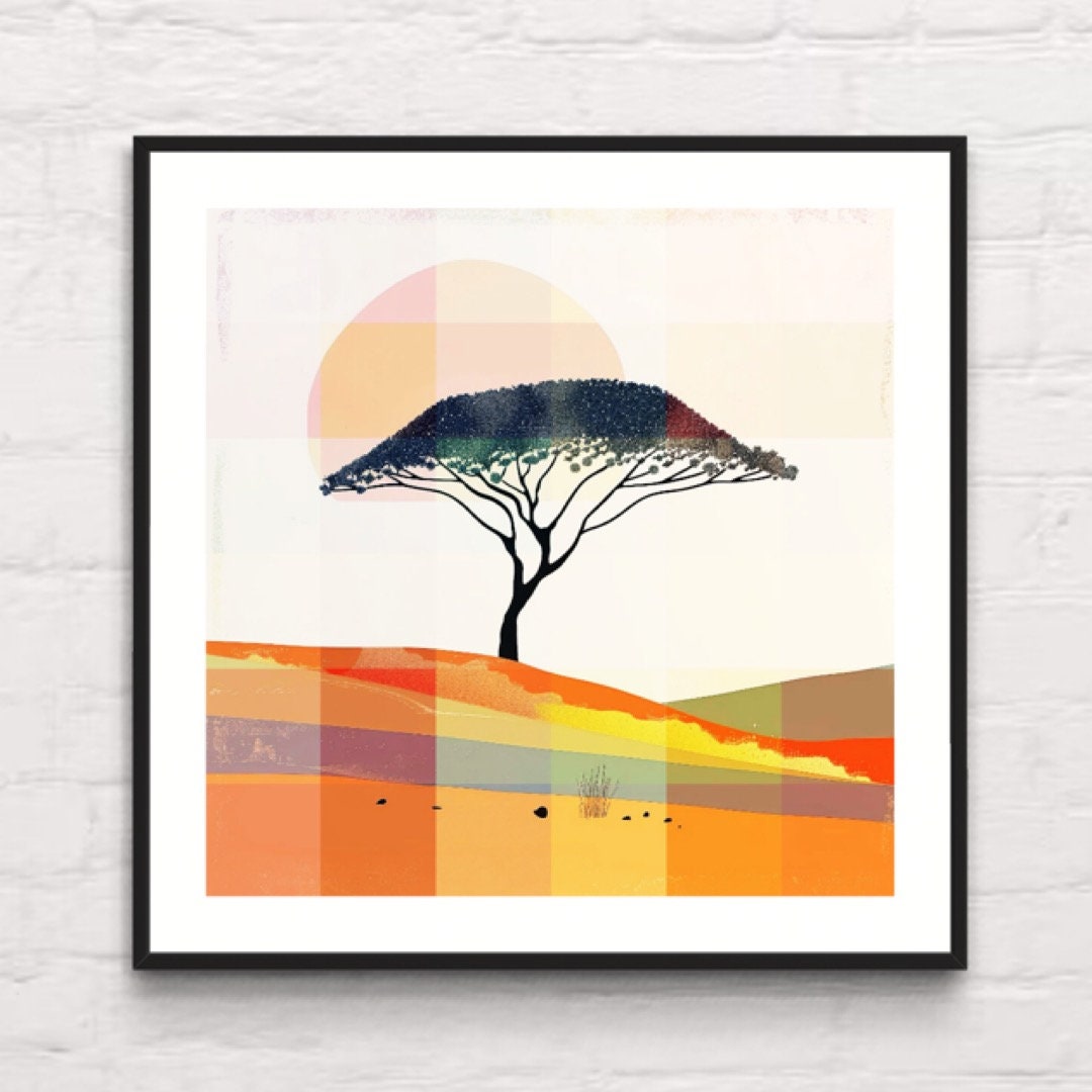 Large Format Acacia Tree Wall Art Printable Abstract Nature Aesthetic ...