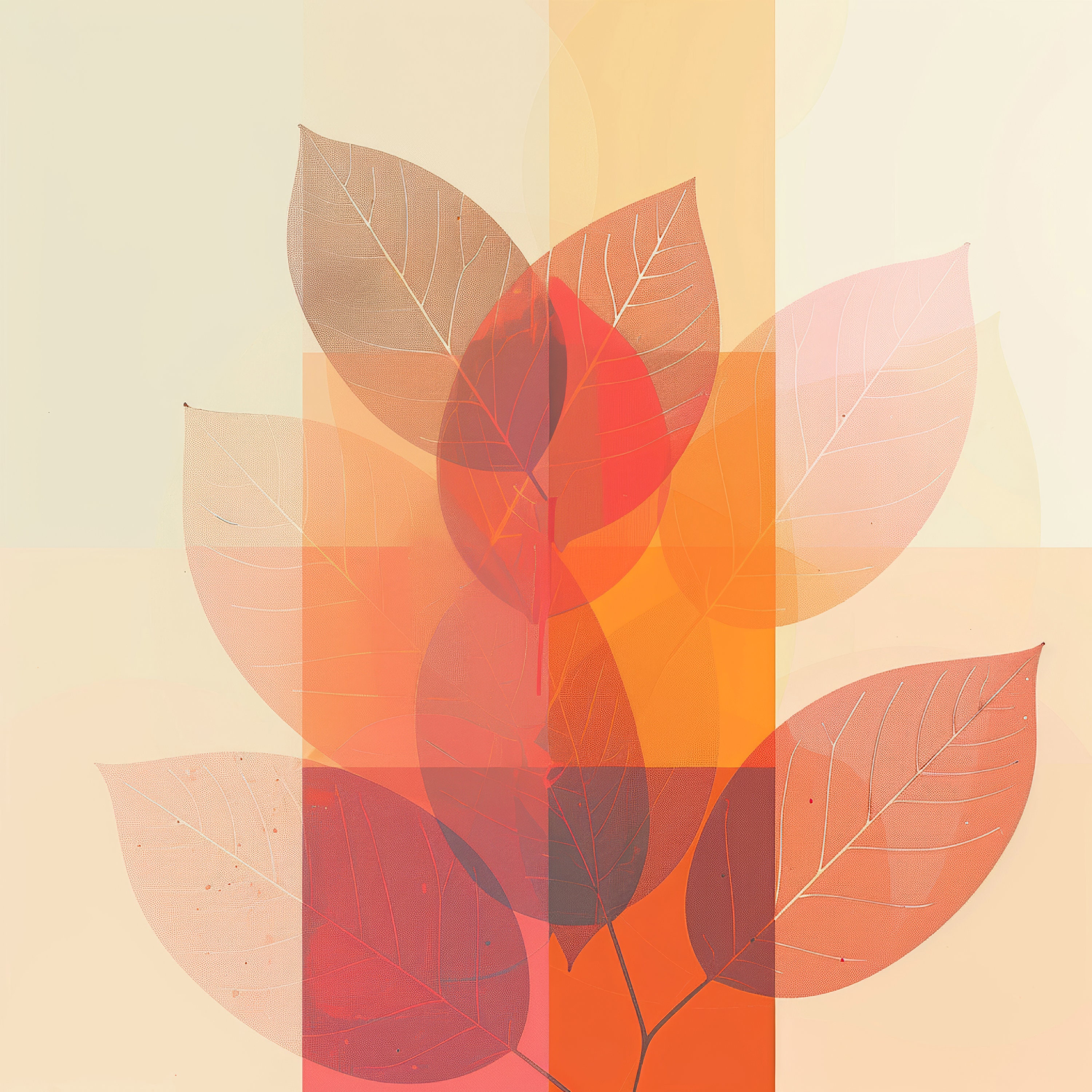 Minimal Leaves Print Large Format Wall Art Minimalist Abstract Nature ...