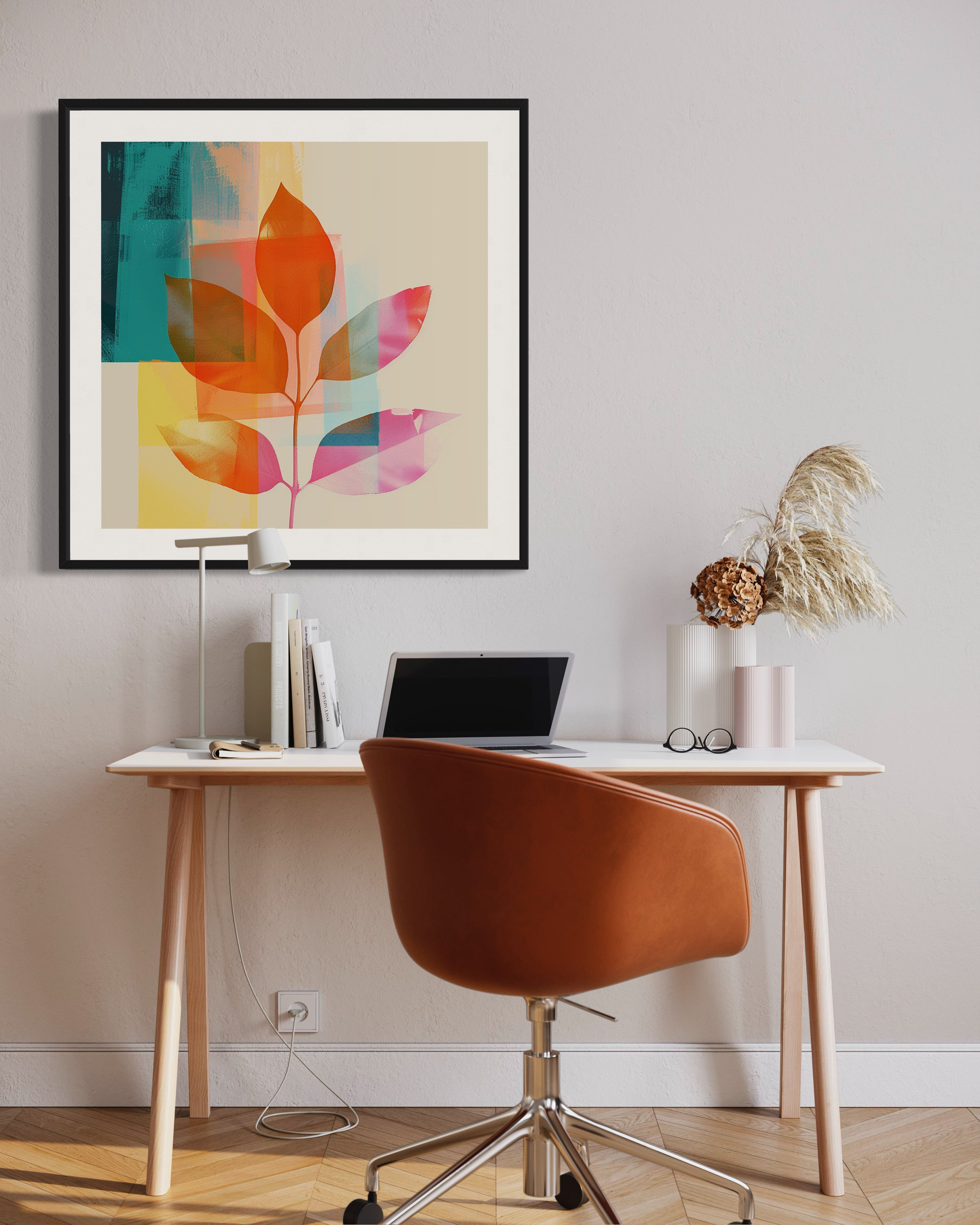Minimal Leaves Print Large Format Wall Art Minimalist Abstract Nature ...