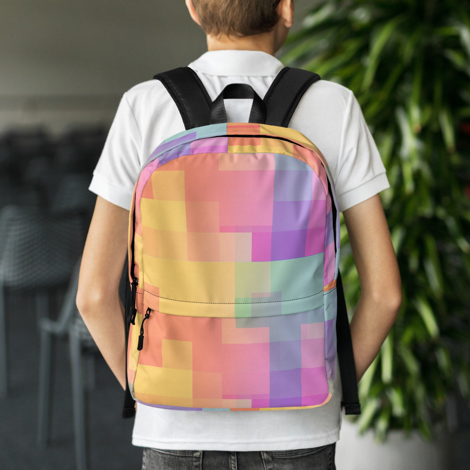 Pixel Mosaic Backpack Vaporwave / Minimalist Backpack / Fashion Pattern ...