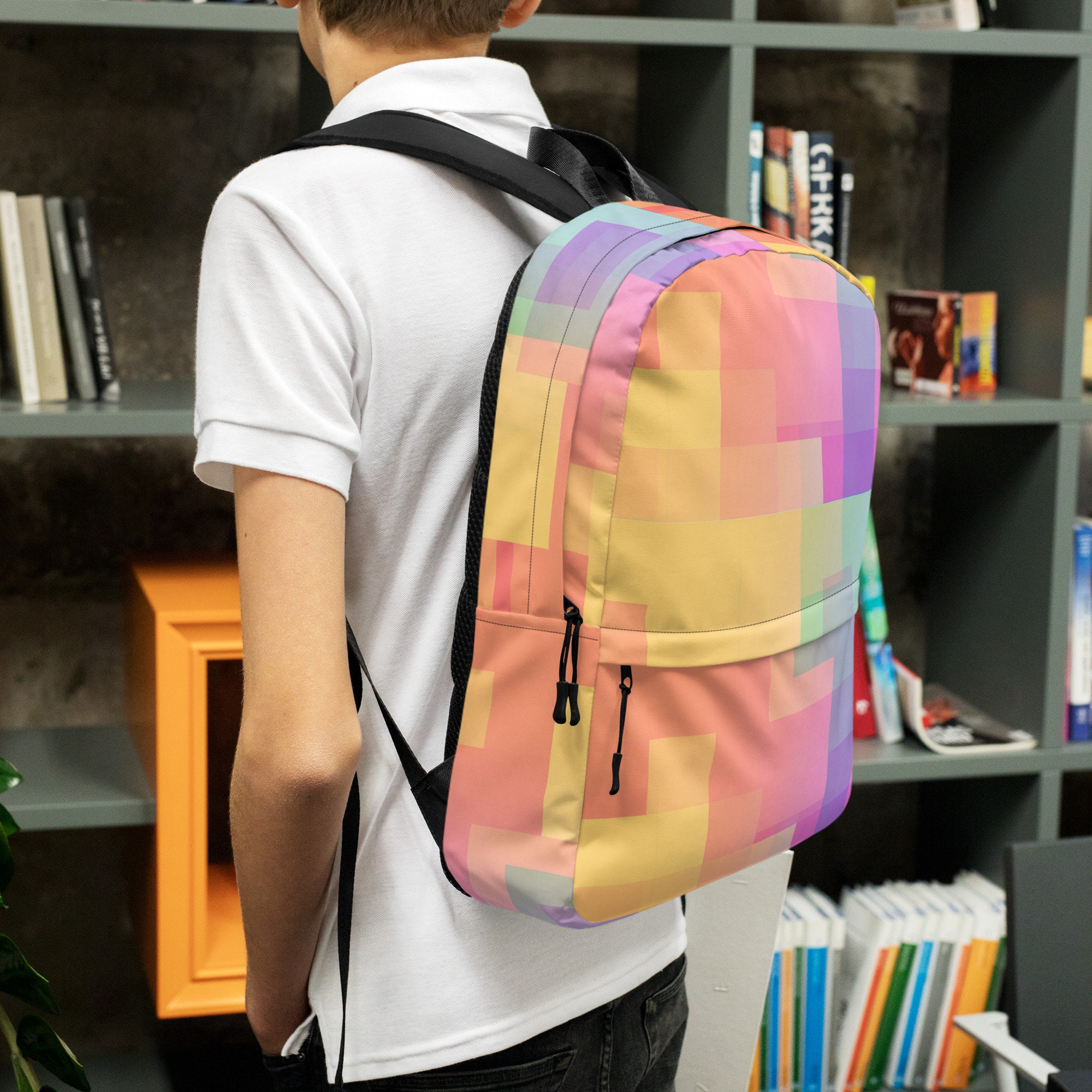 Pixel Mosaic Backpack Vaporwave / Minimalist Backpack / Fashion Pattern ...