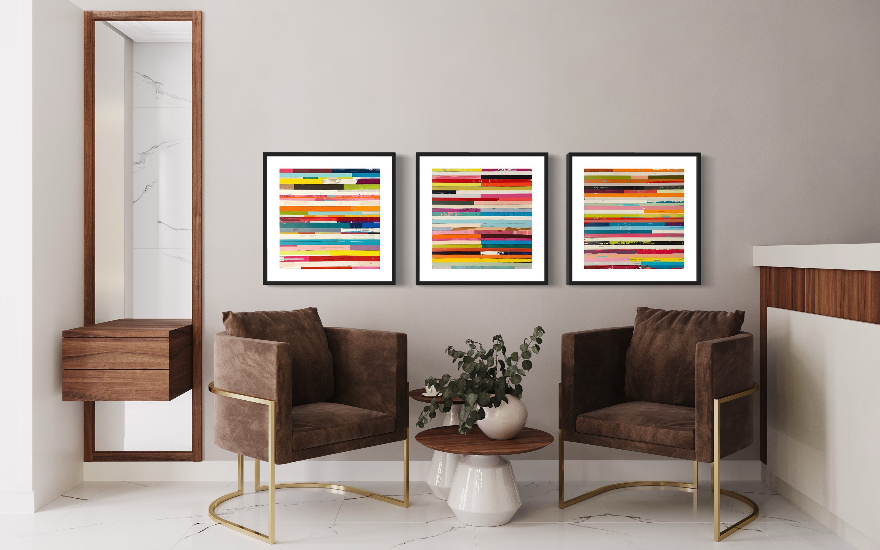 Download triptych Boho Strips / Home Decor / Wall Art 3 Prints ...