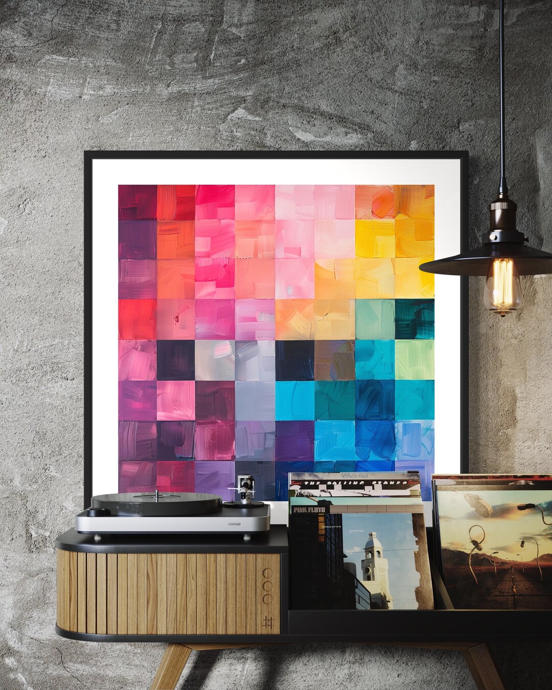 Digital Download Wall Art Paint Brush Stroke Colorful Boho Mosaic ...