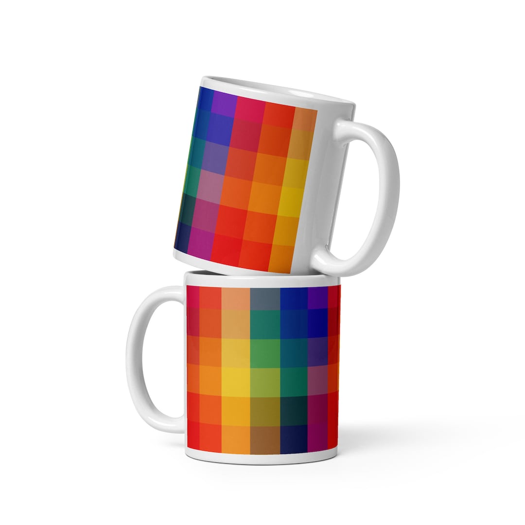 Pixel Mosaic Mug → Pride (11 Oz) / LGBTQ Mug / Gay Pride Mug / Queer ...