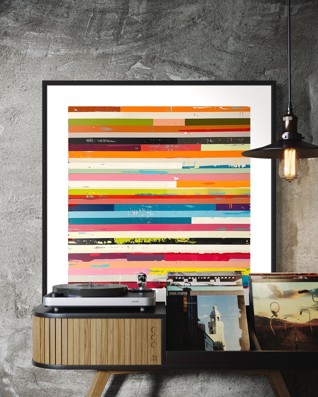 Digital Download Wall Art Boho Strip Patchwork Modern Minimal Artwork ...