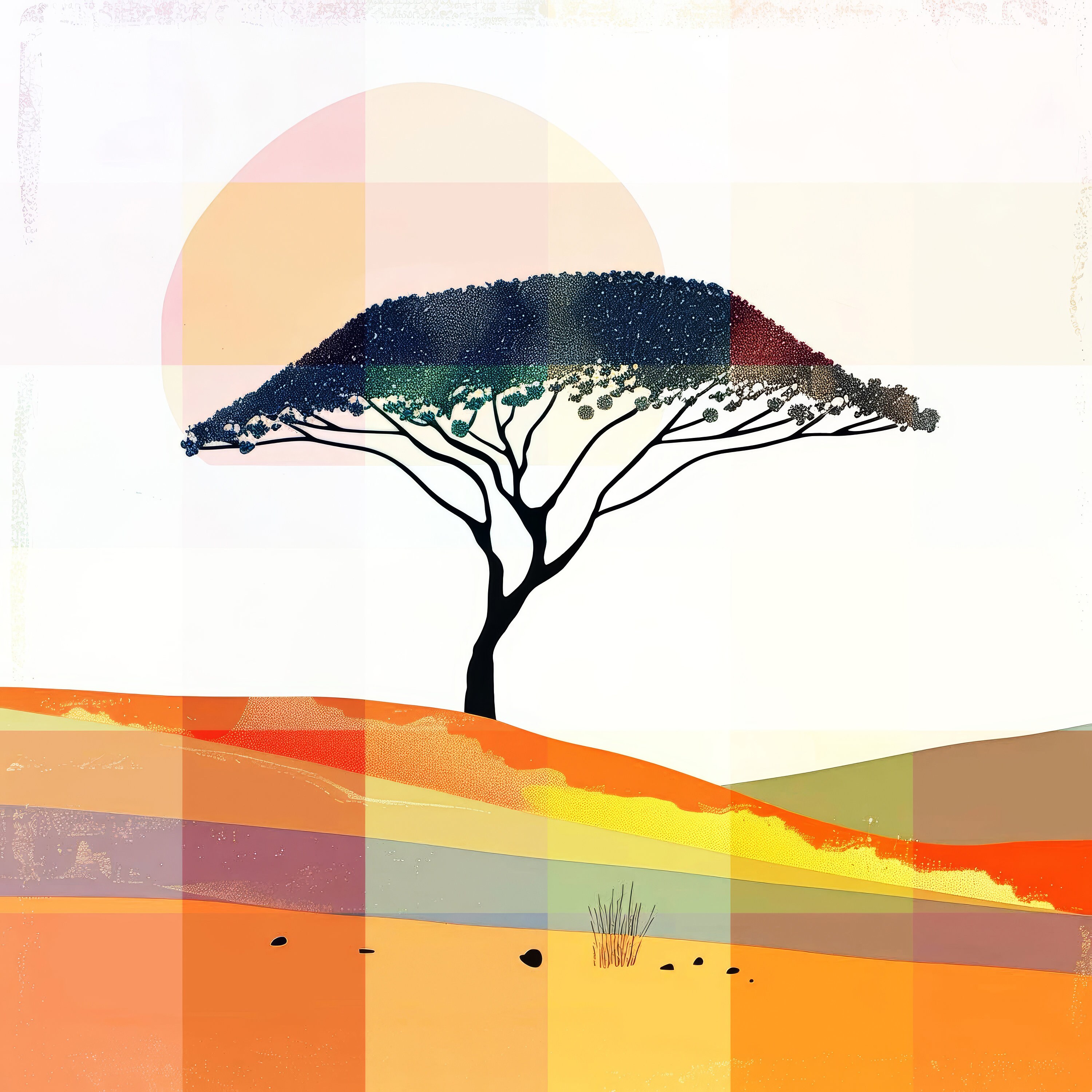 Large Format Acacia Tree Wall Art Printable Abstract Nature Aesthetic ...