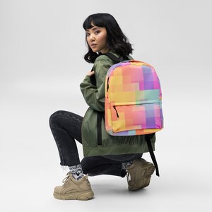 Pixel Mosaic Backpack → Vaporwave / Minimalist Backpack / Fashion ...