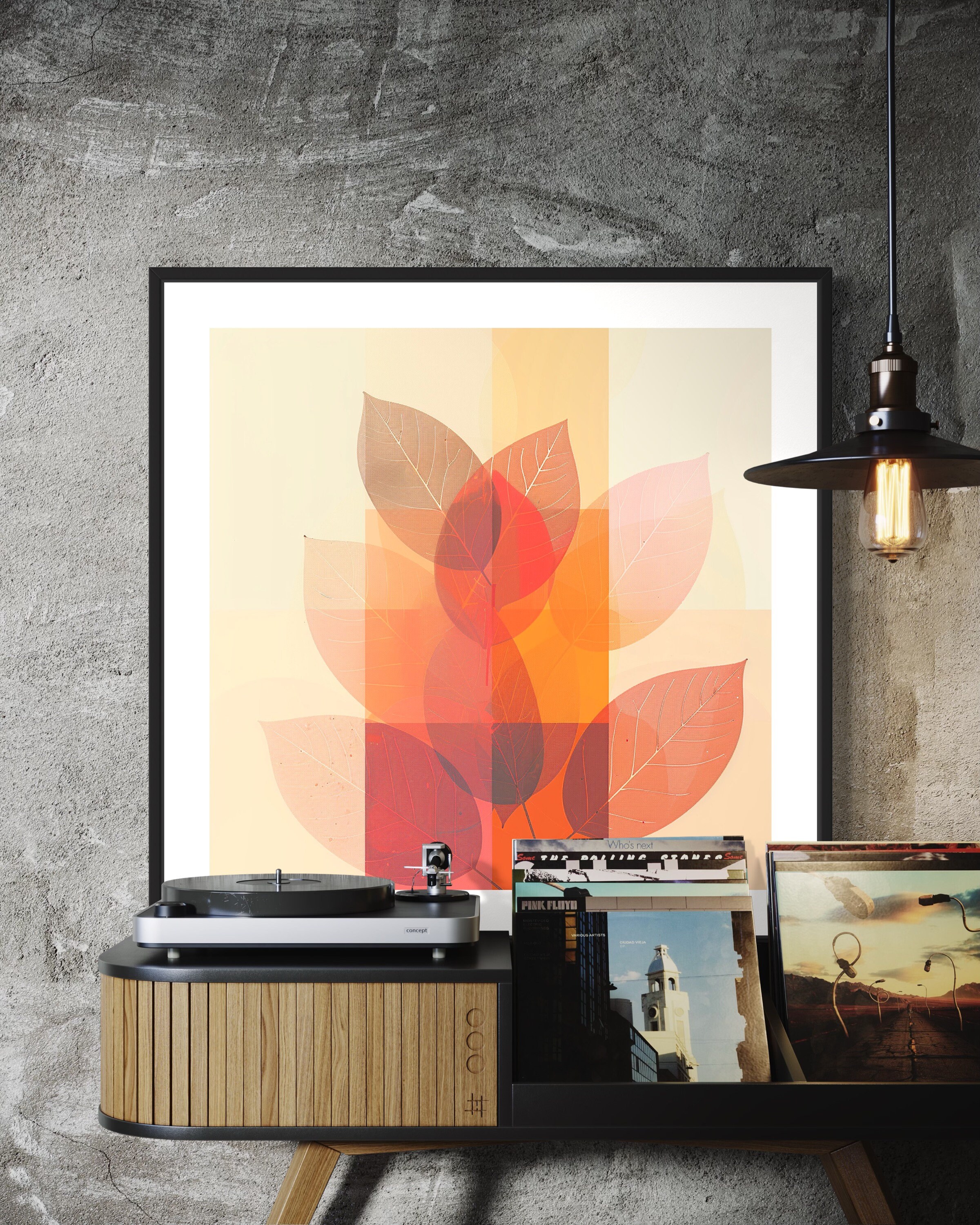 Minimal Leaves Print Large Format Wall Art Minimalist Abstract Nature ...