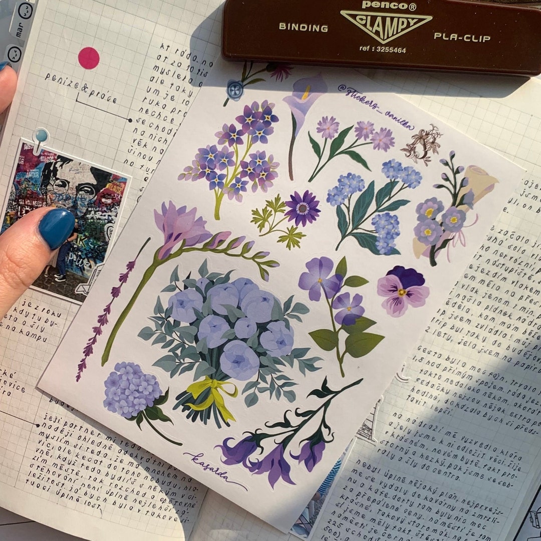 Flowers Sticker Sheet Floral Peonies Bujo Summer Spring Journal ...