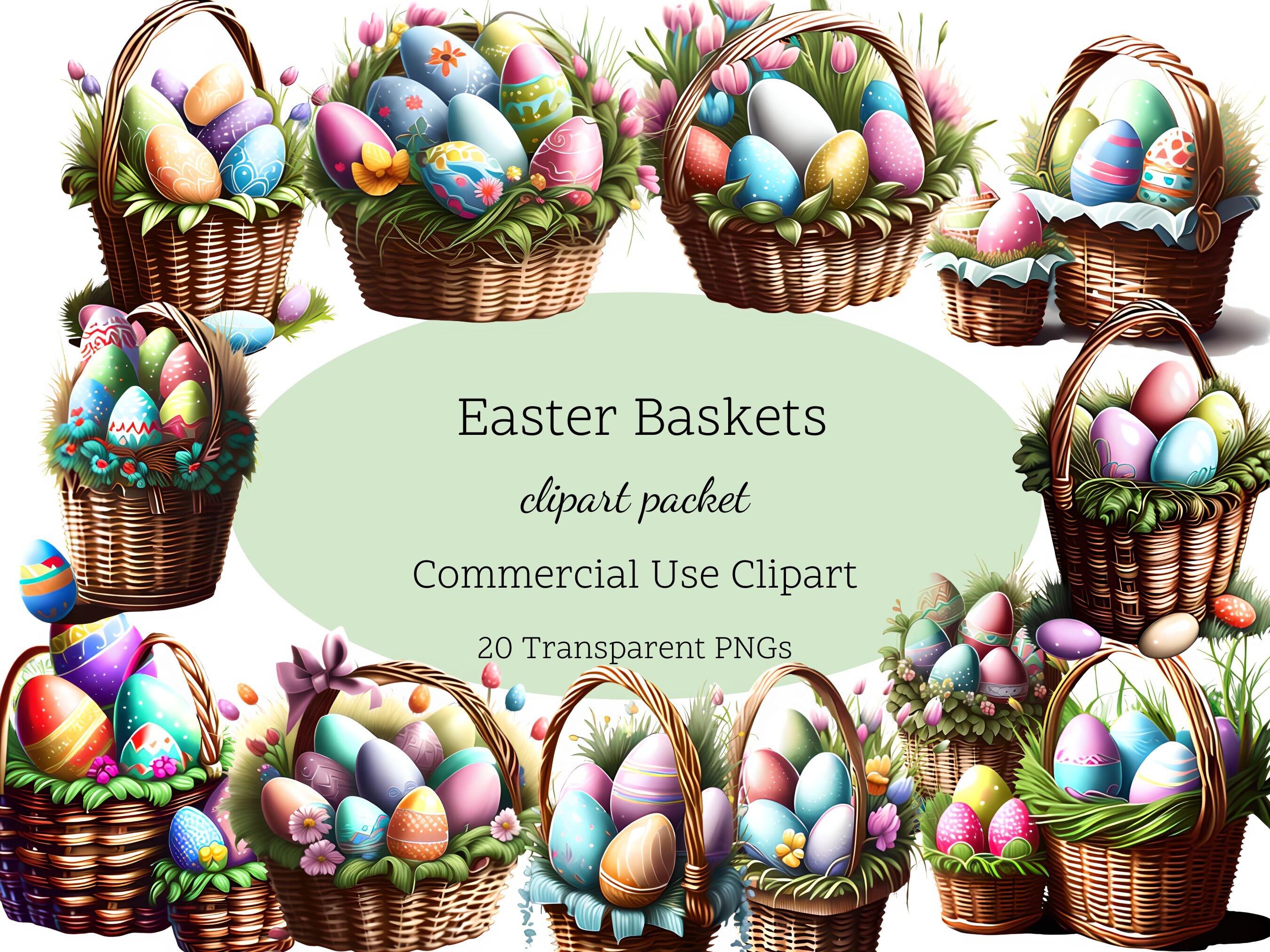20 Easter Basket Clipart | Easter Clipart | Easter Basket Graphics ...