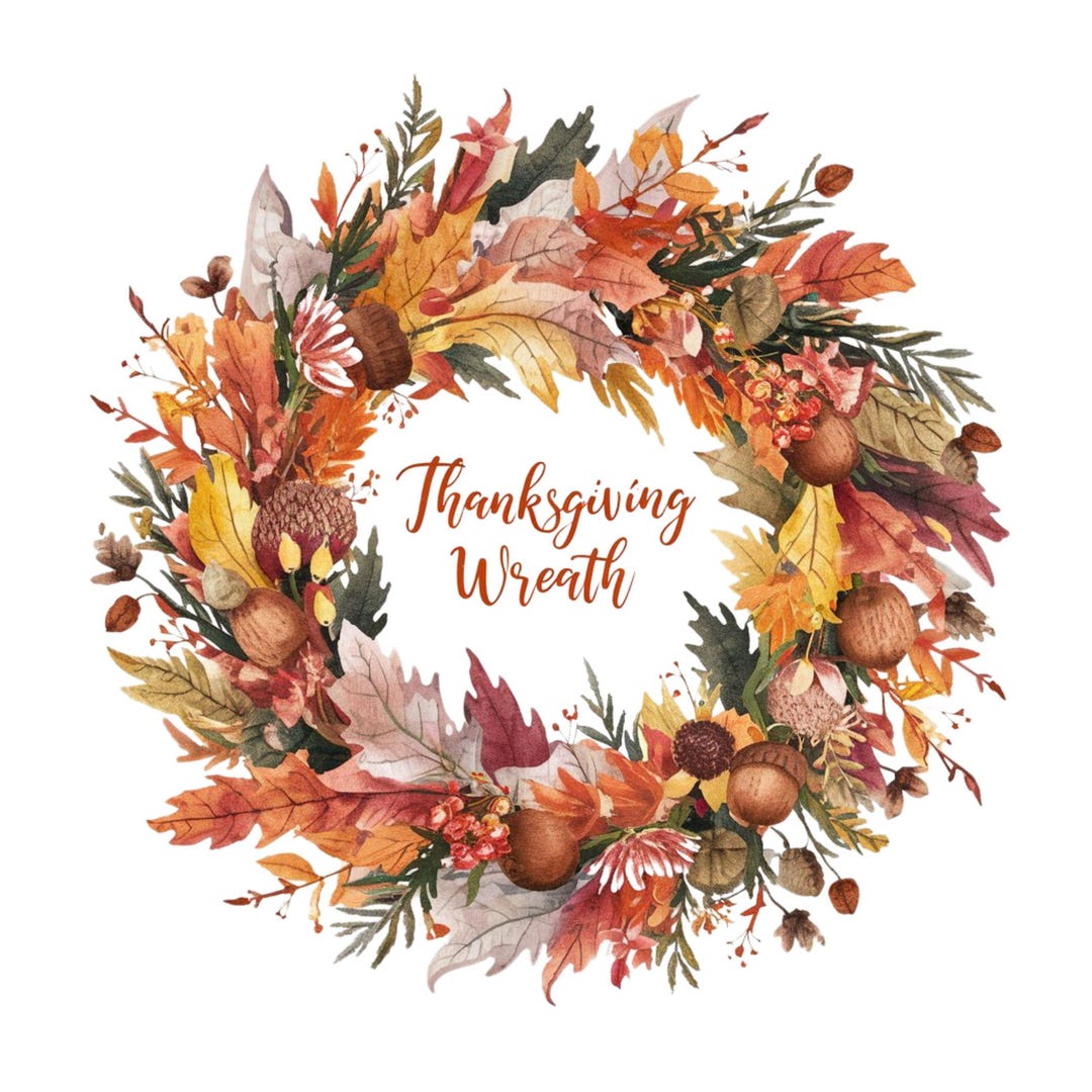 20 Thanksgiving Wreaths | Autumn Clipart | Fall Clipart | Thanksgiving ...