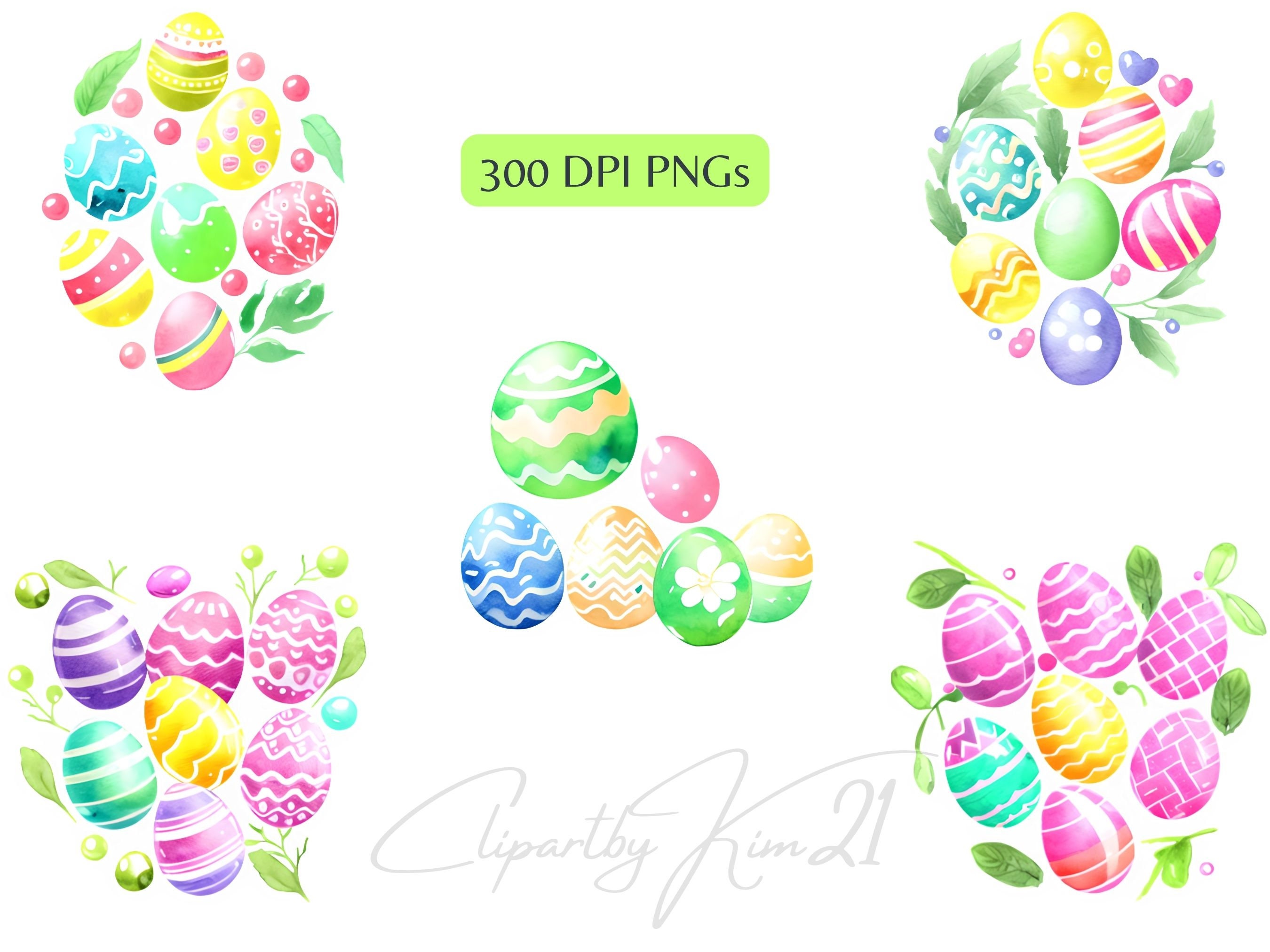 20 Watercolor Easter Eggs Clipart | Easter Clipart | Easter Egg ...