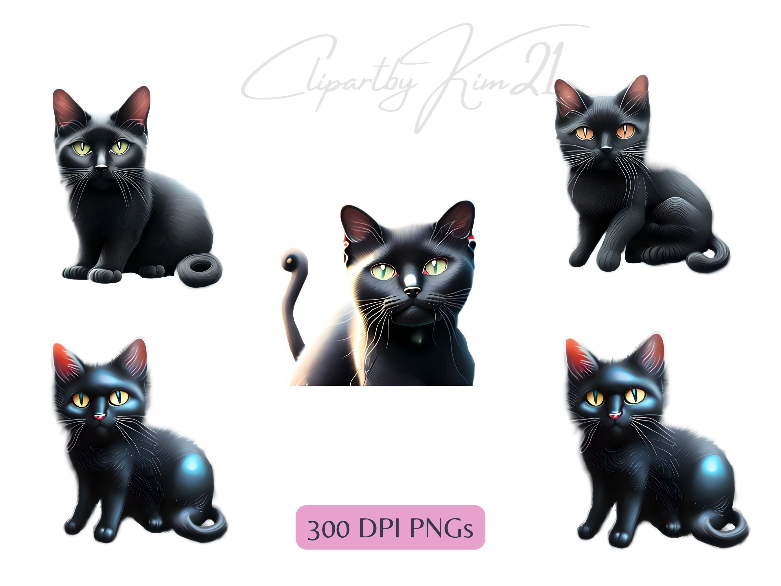 20 Black Cats Clipart | Black Cats Graphics | Cat Clipart Bundle ...