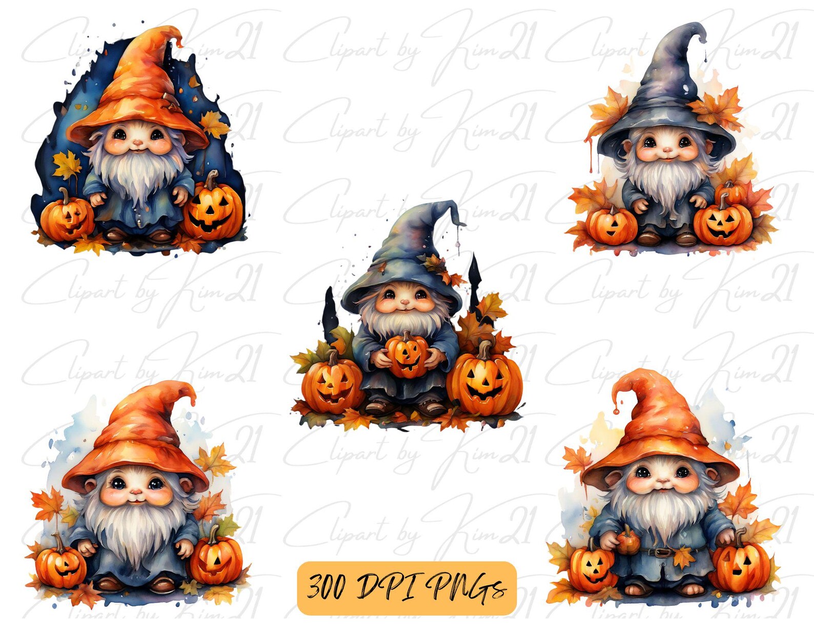 20 Cute Halloween Gnomes | Halloween Clipart | Cute Gnomes | Halloween ...