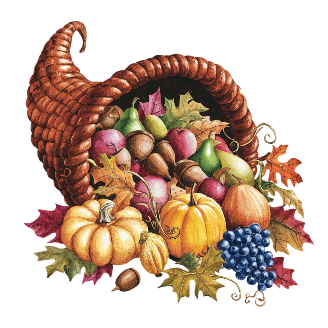 20 Thanksgiving Cornucopia | Thanksgiving Clipart | Fall Decor Clipart ...