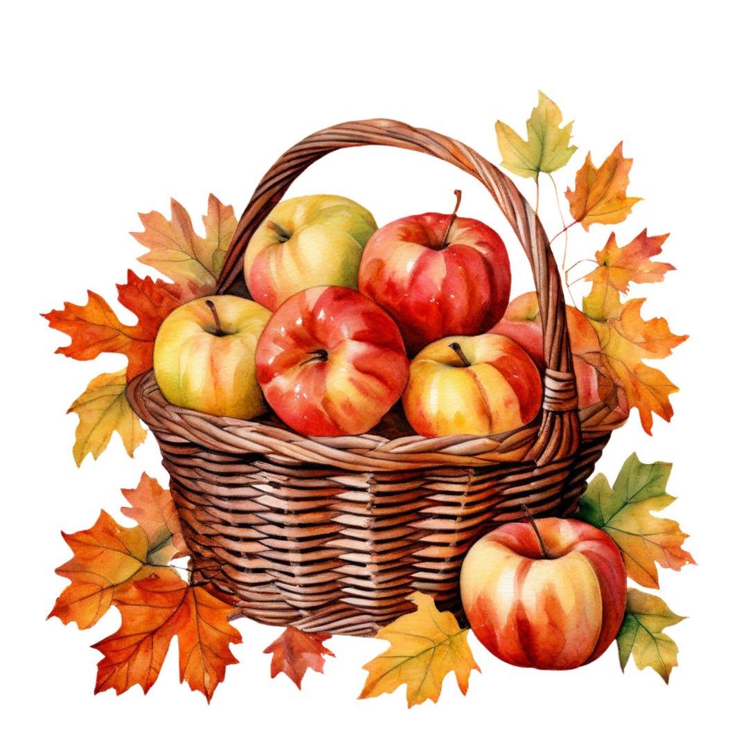 20 Baskets of Apples | Autumn Clipart | Fall Clipart | Autumn Graphics ...