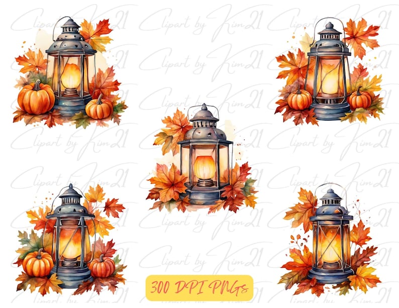 20 Autumn Lanterns | Autumn Clipart | Fall Clipart | Autumn Graphics - Etsy