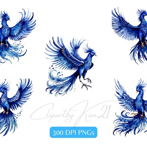 20 Blue Phoenix Clipart | Magical Phoenix Clipart | Mystical Bird ...