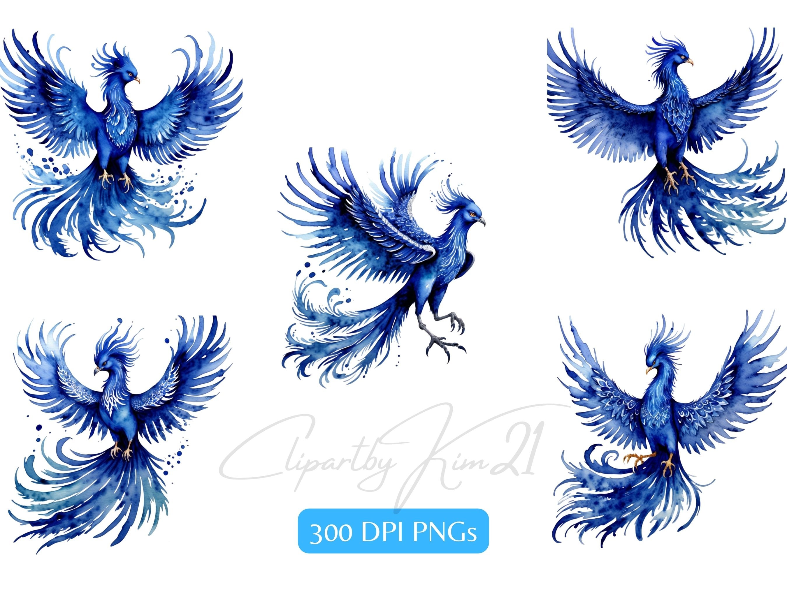 20 Blue Phoenix Clipart | Magical Phoenix Clipart | Mystical Bird ...