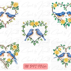 20 Love Birds Clipart Romantic Birds Graphics Love Birds and Hearts ...