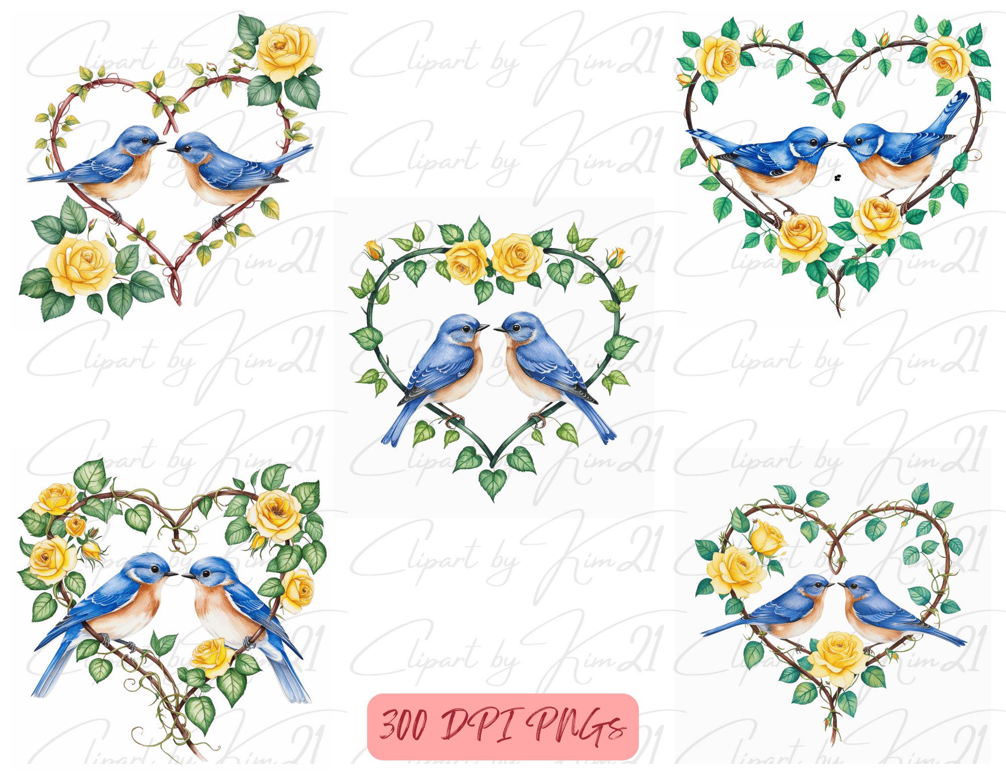 20 Love Birds Clipart | Romantic Birds Graphics | Love Birds and Hearts ...