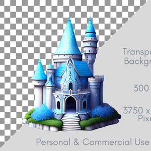 20 Blue Fairy Castle Clipart | Magical Castle Clipart | Castle PNG ...