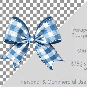 20 Blue Gingham Coquette Bows | Gingham Bows | Blue & White Bows ...