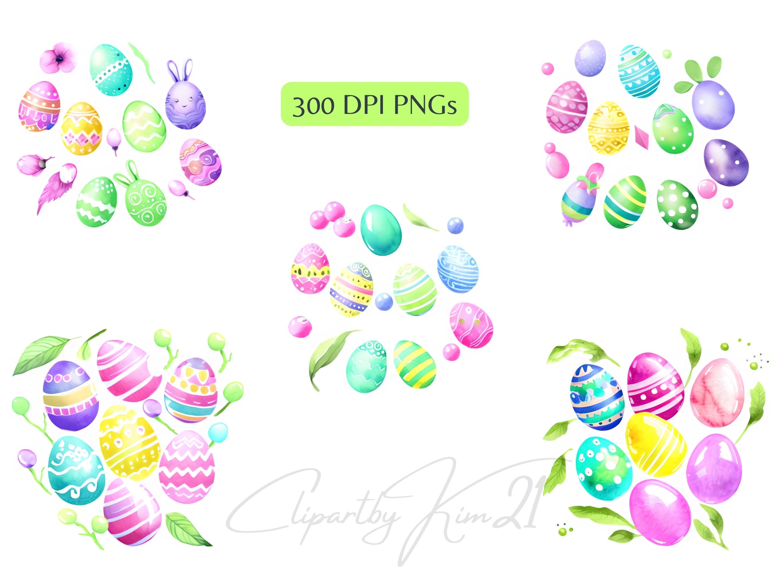 20 Watercolor Easter Eggs Clipart | Easter Clipart | Easter Egg ...