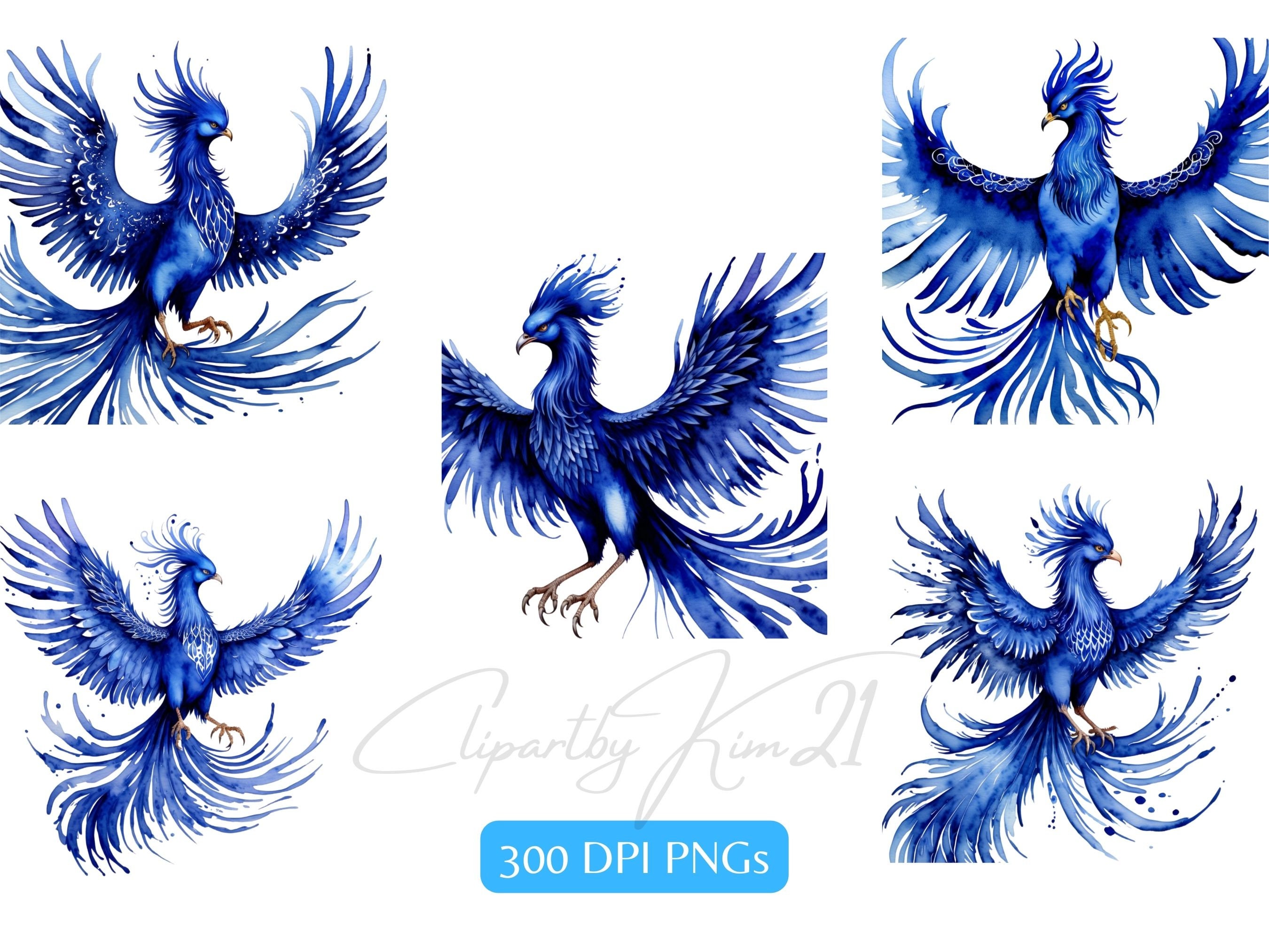 20 Blue Phoenix Clipart | Magical Phoenix Clipart | Mystical Bird ...