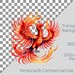 20 Fiery Red Phoenix Clipart | Magical Phoenix Clipart | Mystical Bird ...