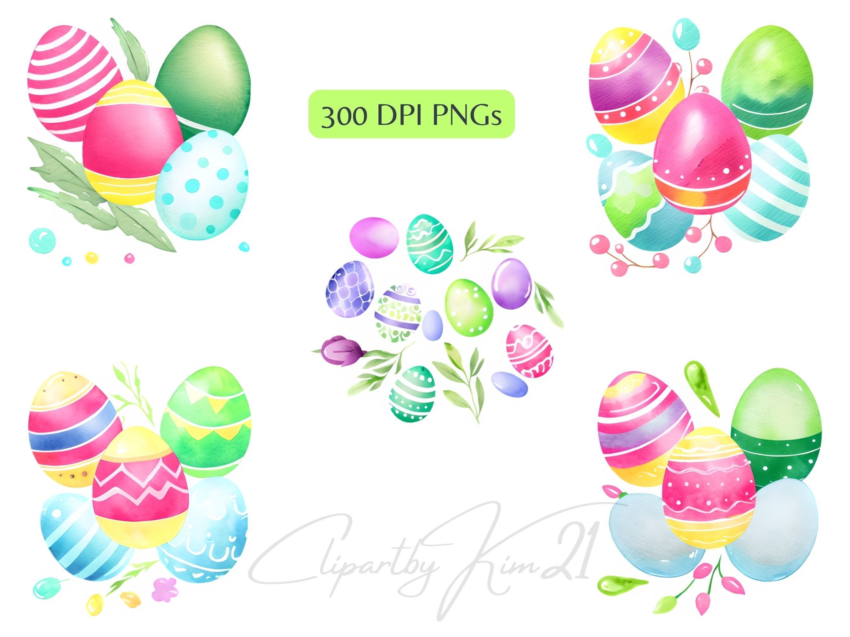 20 Watercolor Easter Eggs Clipart | Easter Clipart | Easter Egg ...