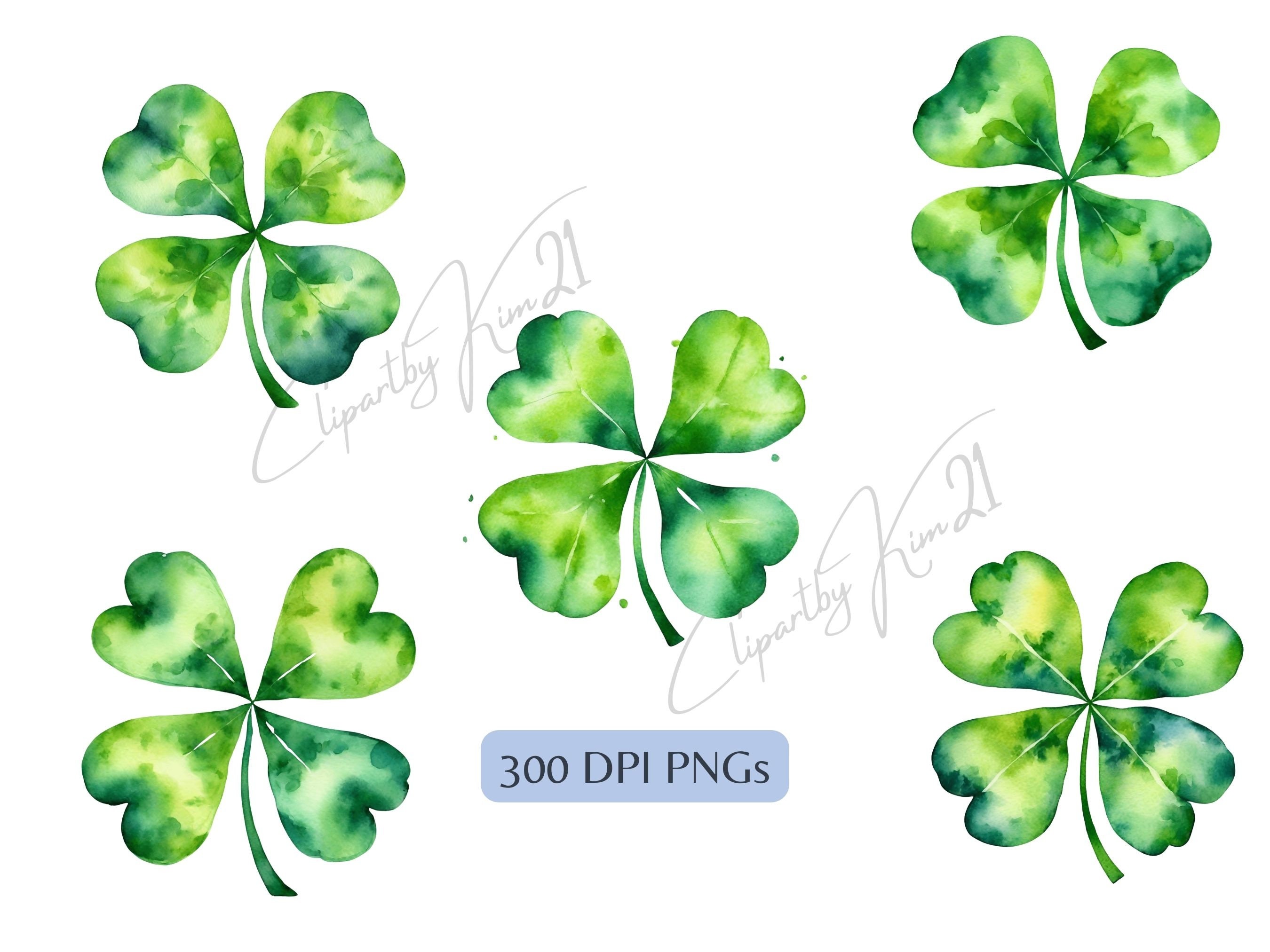 20 Clovers Clipart St. Patricks Day Clipart Four Leaf Clovers ...