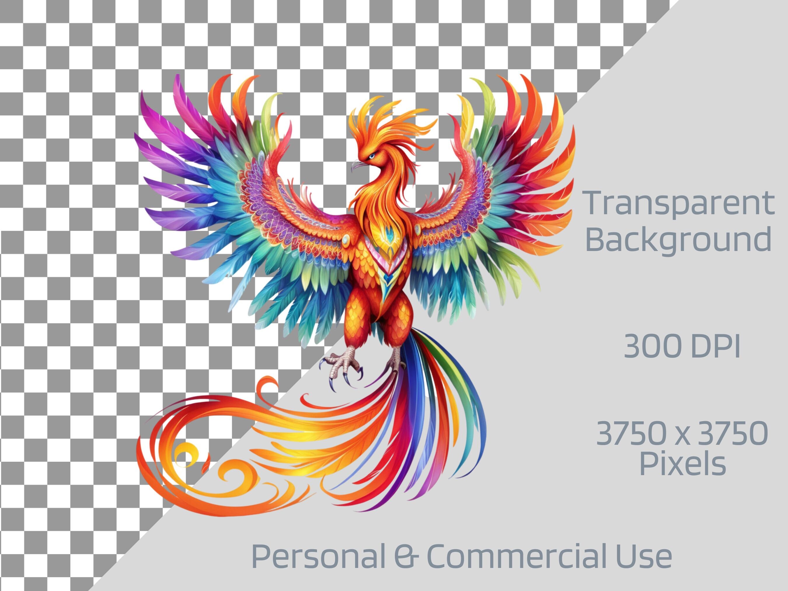 20 Multicolor Phoenix Clipart | Magical Phoenix Clipart | Mystical Bird ...