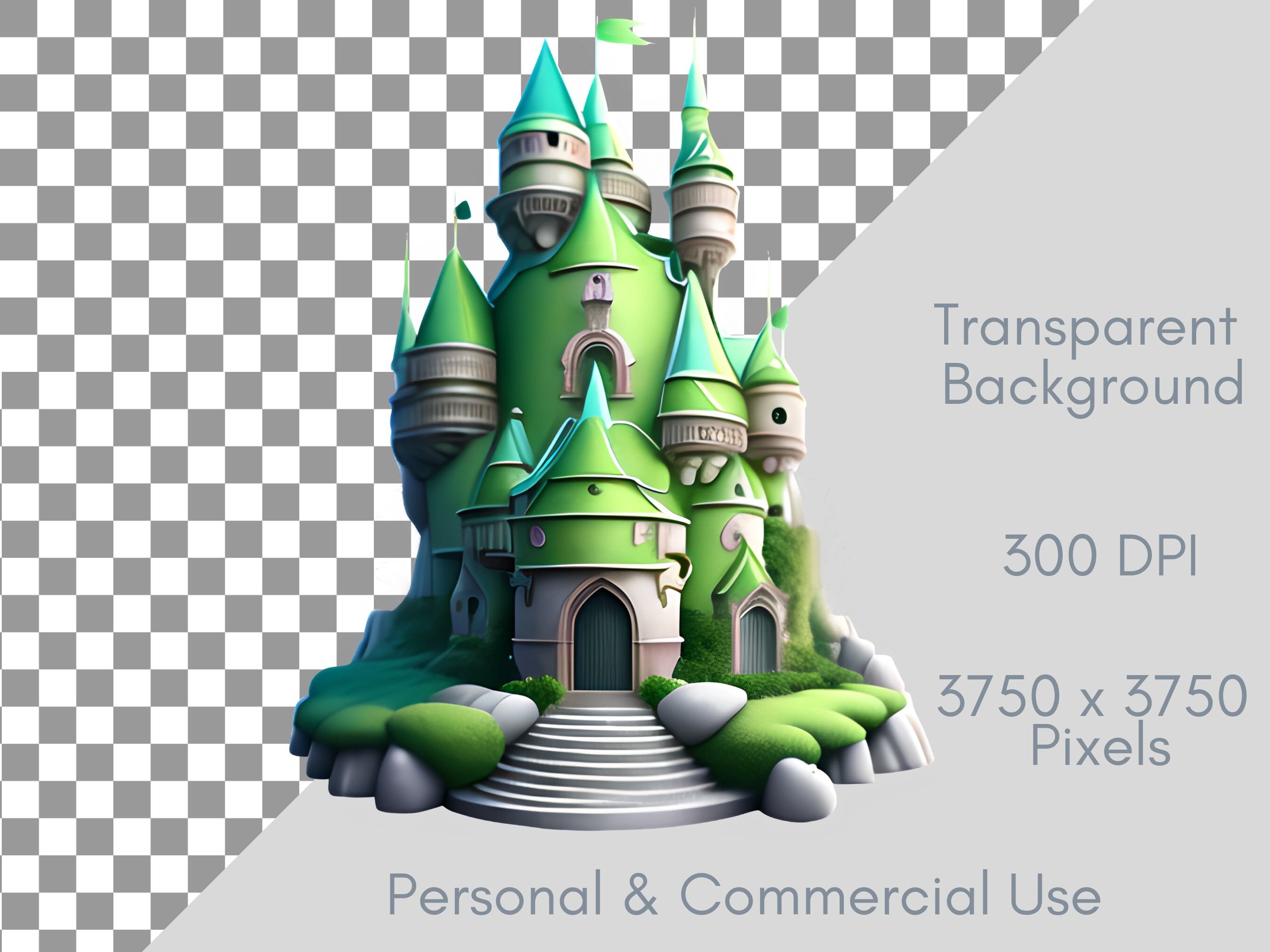 20 Green Fairy Castle Clipart | Magical Castle Clipart | Castle PNG ...