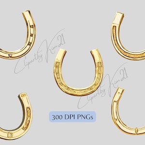 20 Golden Horseshoes | Horseshoe Clipart | St. Patricks Day Clipart ...