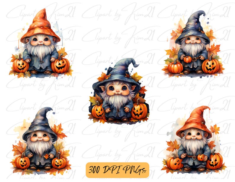 20 Cute Halloween Gnomes | Halloween Clipart | Cute Gnomes | Halloween ...