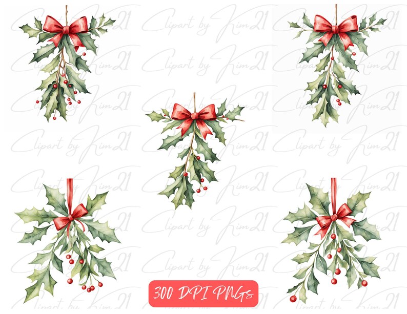 Mistletoe Clipart | 20 Holiday Graphics (digital Download) - Etsy