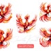 20 Fiery Red Phoenix Clipart | Magical Phoenix Clipart | Mystical Bird ...