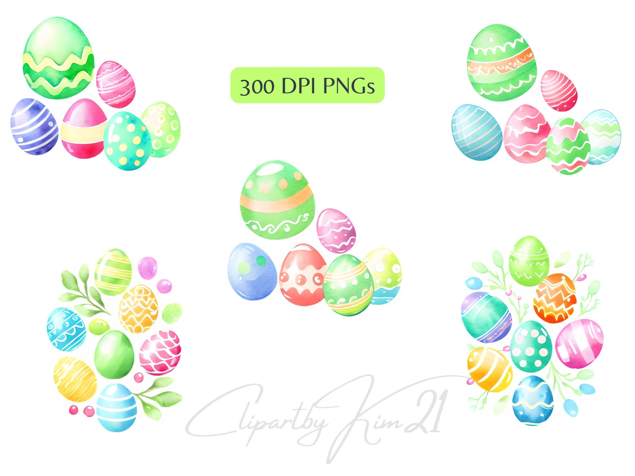 20 Watercolor Easter Eggs Clipart | Easter Clipart | Easter Egg ...