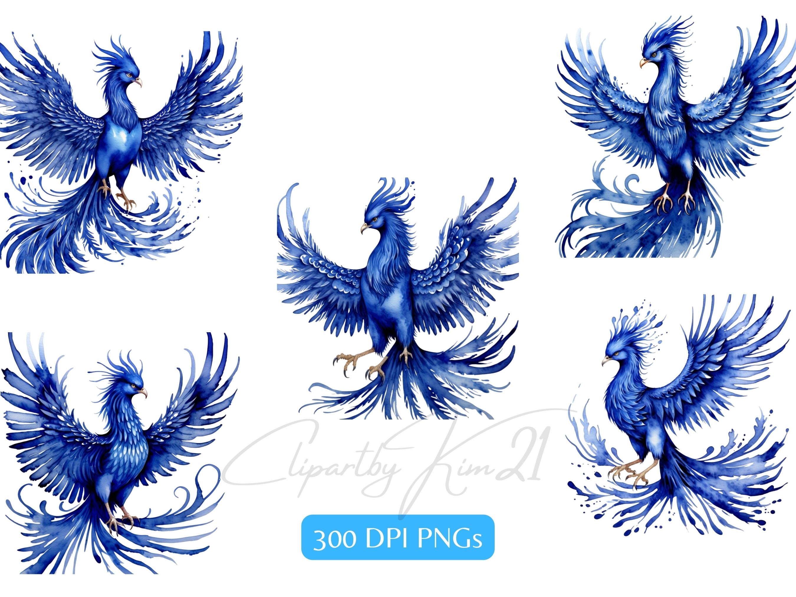 20 Blue Phoenix Clipart | Magical Phoenix Clipart | Mystical Bird ...