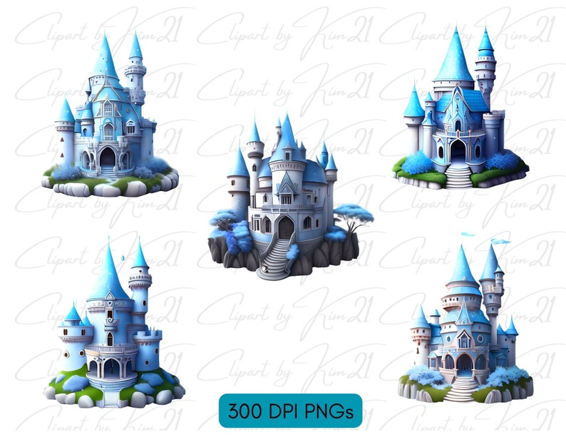 20 Blue Fairy Castle Clipart | Magical Castle Clipart | Castle PNG ...