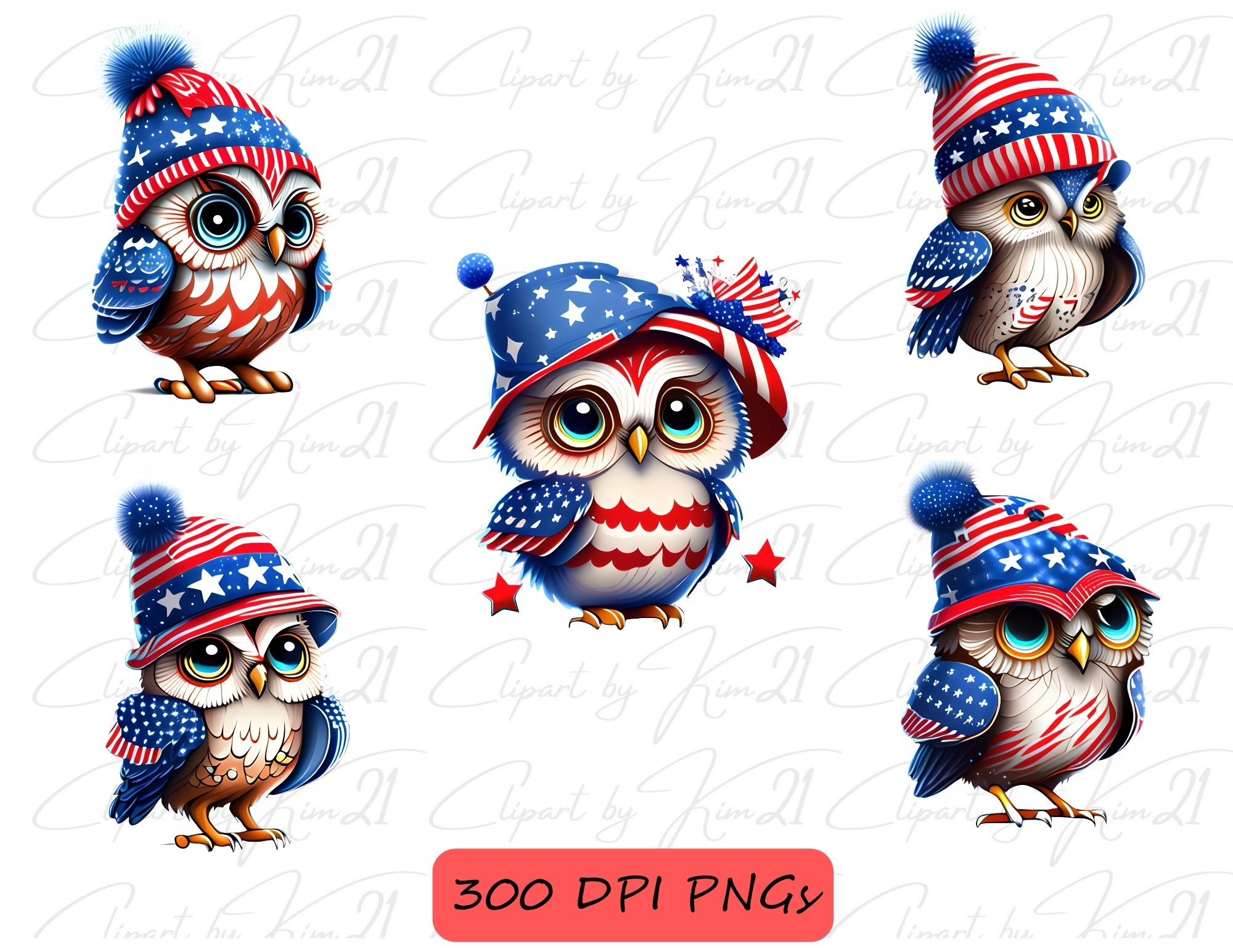 20 Patriotic Owls Clipart for Personal and Commercial Use - Etsy