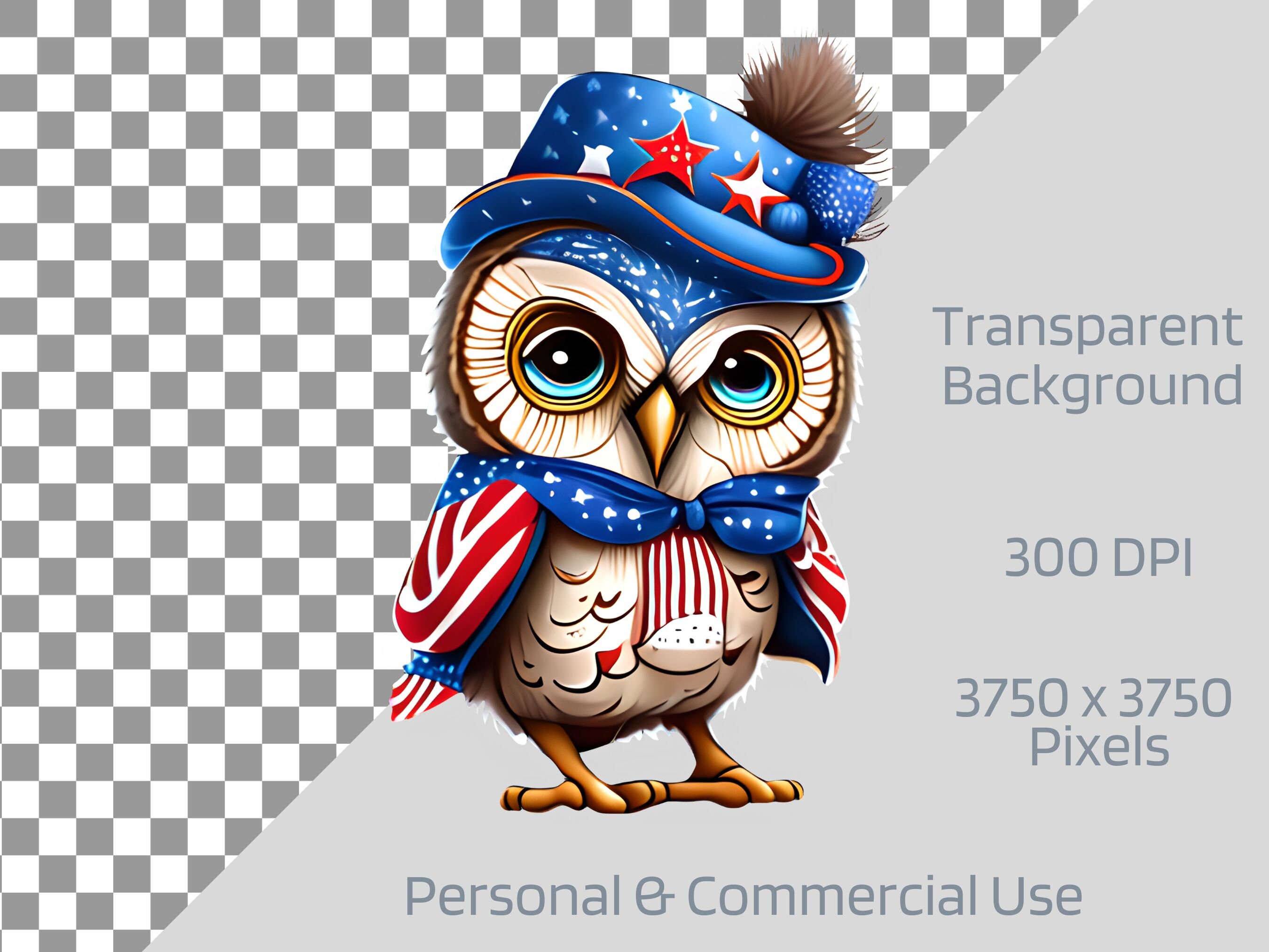 20 Patriotic Owls Clipart for Personal and Commercial Use - Etsy