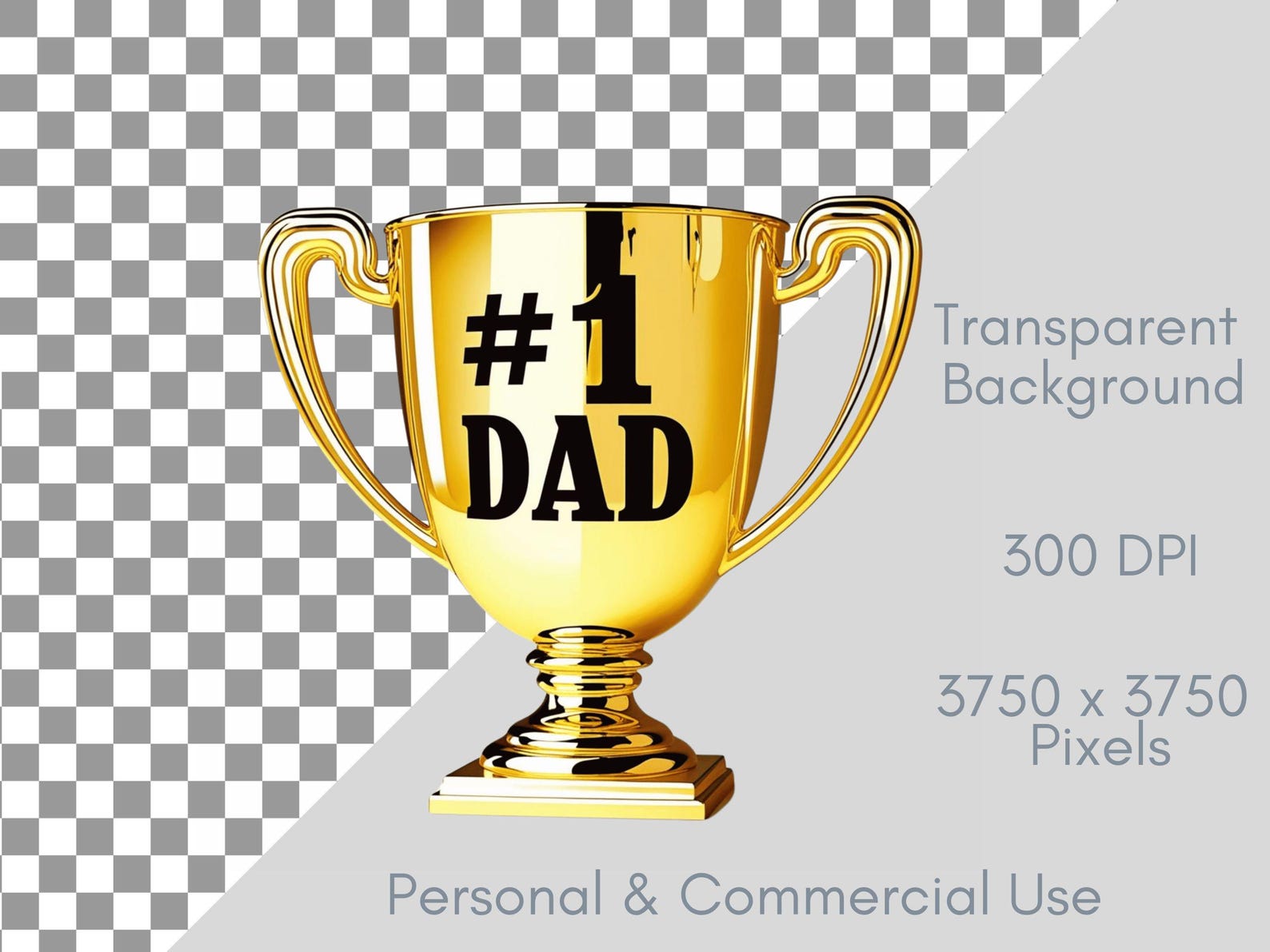 20 #1 Dad Trophy PNG | Happy Father's Day Graphics | #1 Dad Gold Trophy ...
