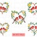 20 Love Birds Clipart | Romantic Birds Graphics | Love Birds and Hearts ...