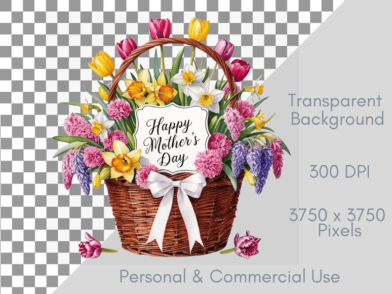 20 Happy Mother's Day Flowers Set | Mother's Day Flowers Clipart ...