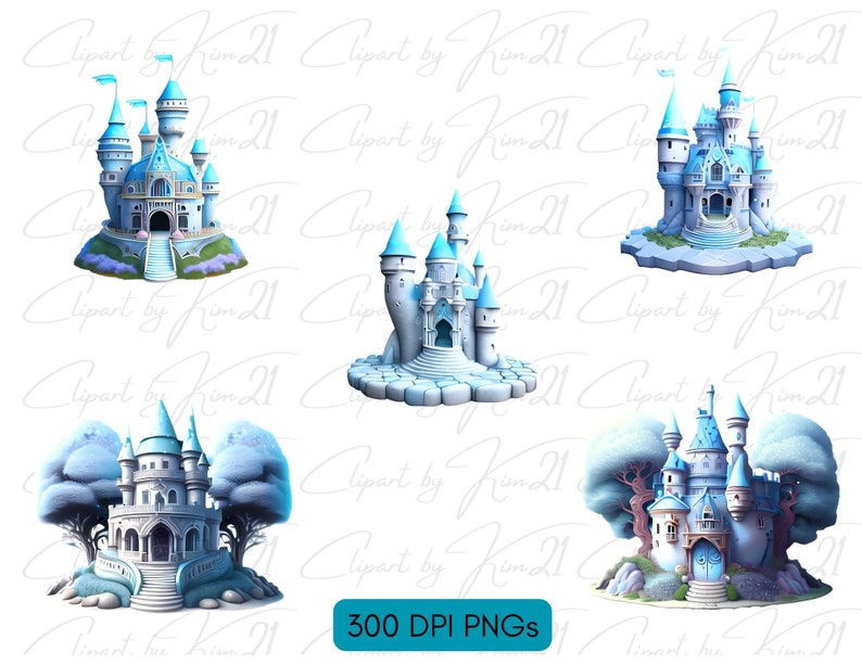 20 Blue Fairy Castle Clipart | Magical Castle Clipart | Castle PNG ...