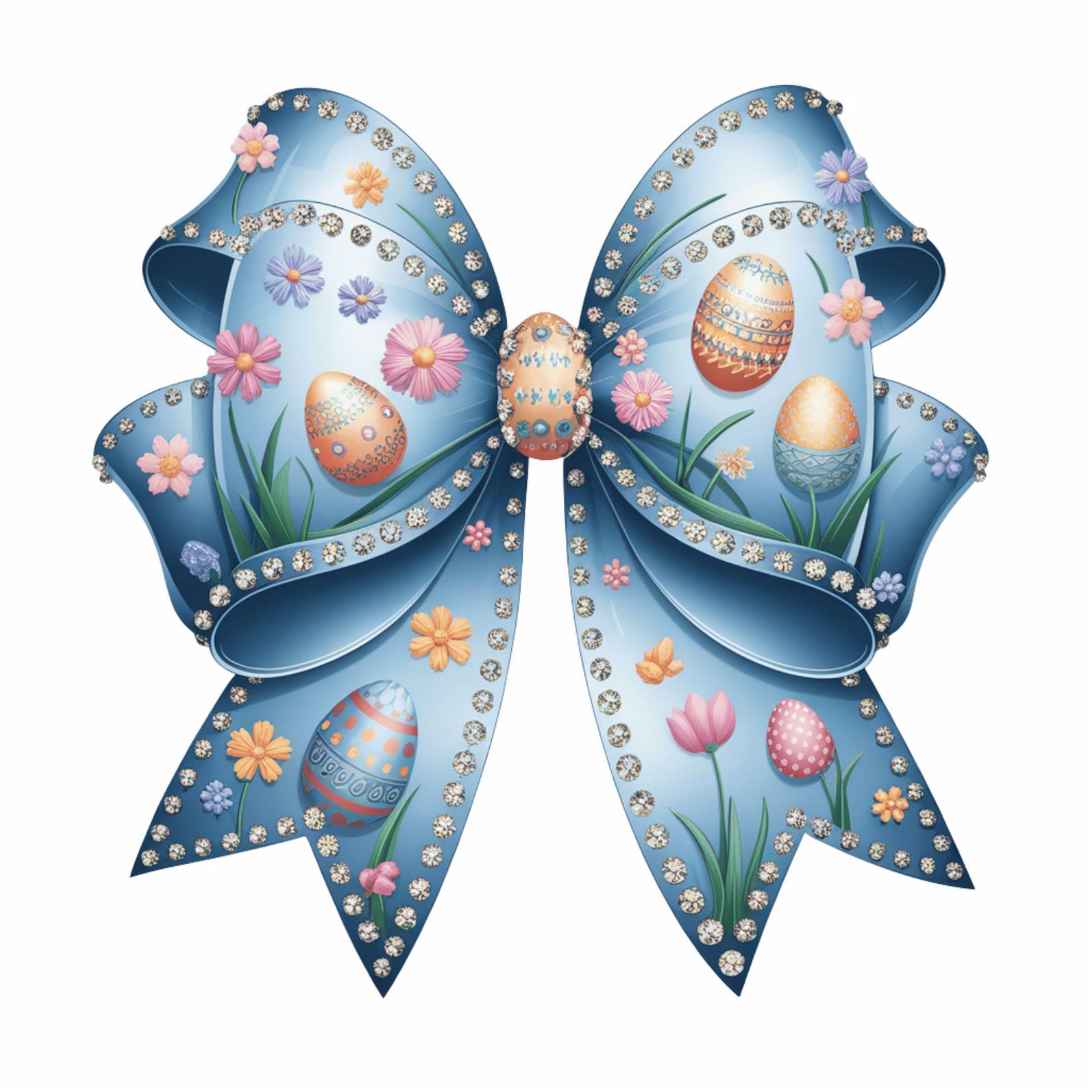 20 Blue Easter Coquette Bows PNG | Easter Bows | Blue Easter Coquette ...
