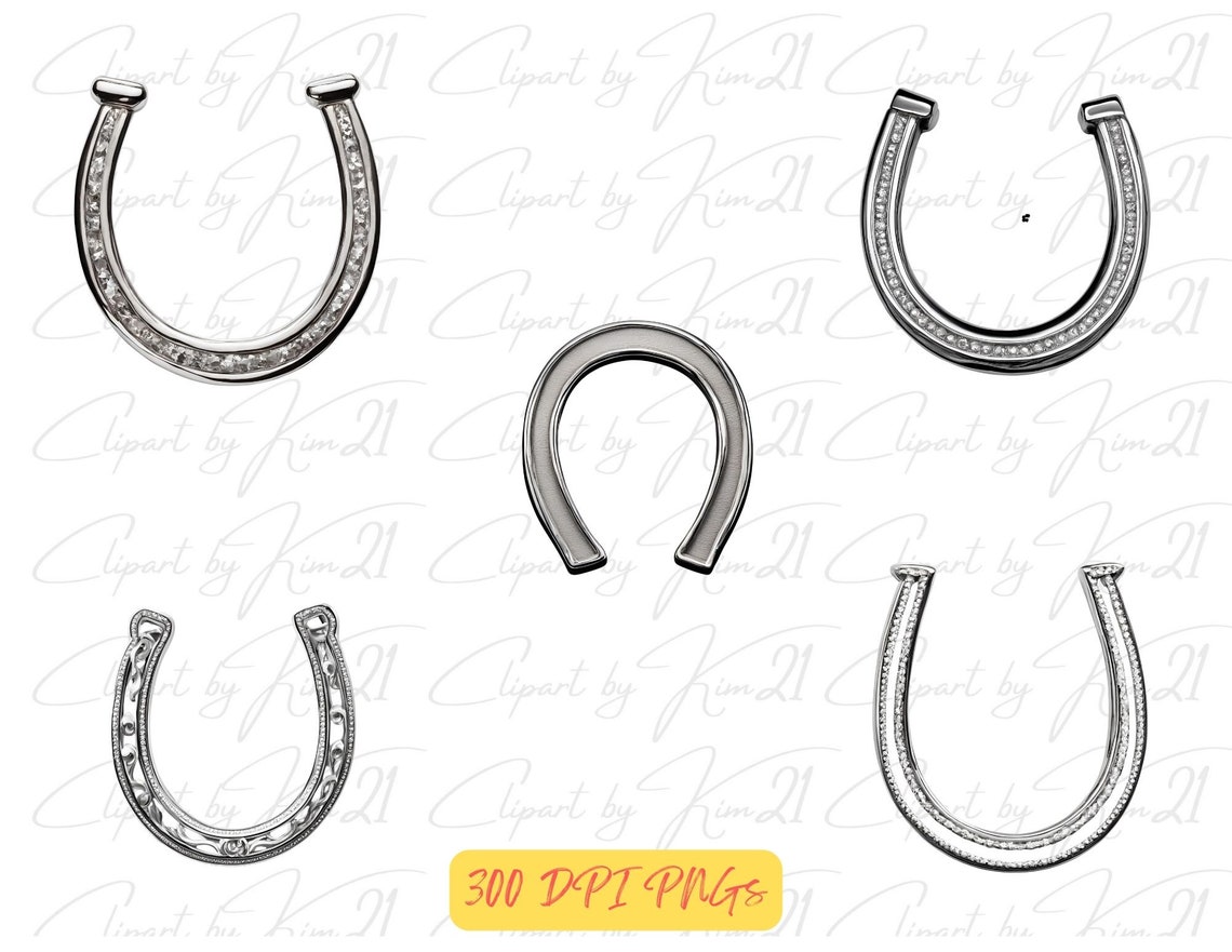 20 Silver Horseshoes Horseshoe Clipart St. Patricks Day Clipart Lucky ...